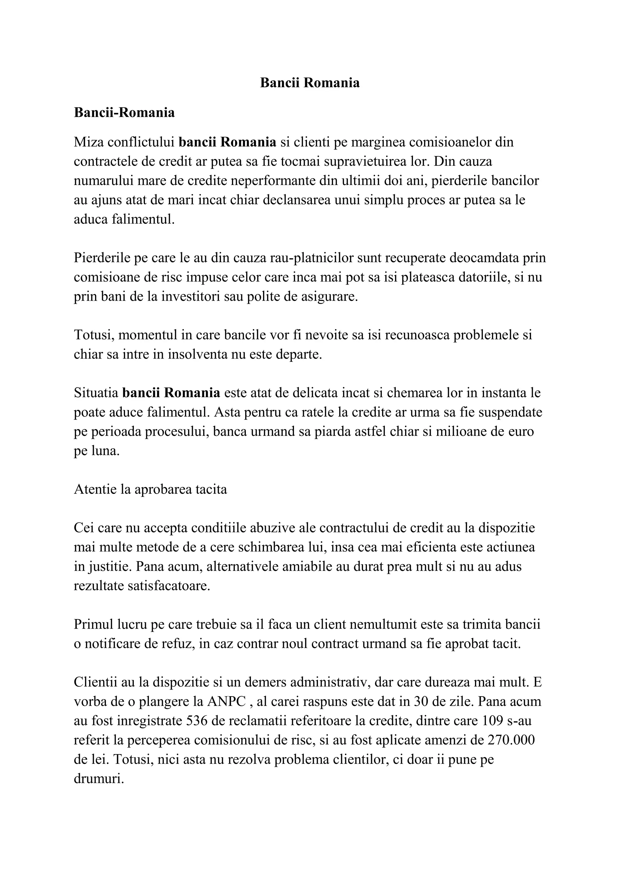 Bancii Romania | DOCX