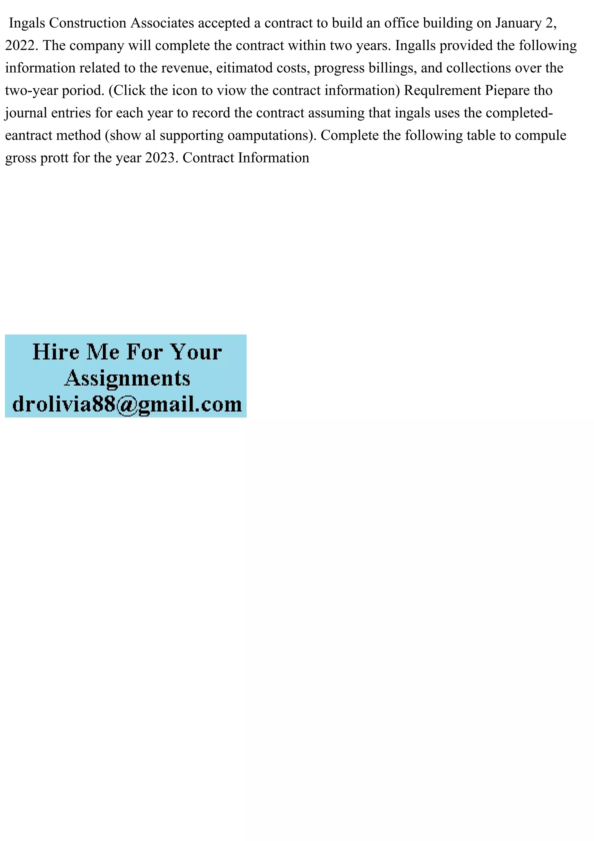 Ingals Construction Associates accepted a contract to build an office.pdf