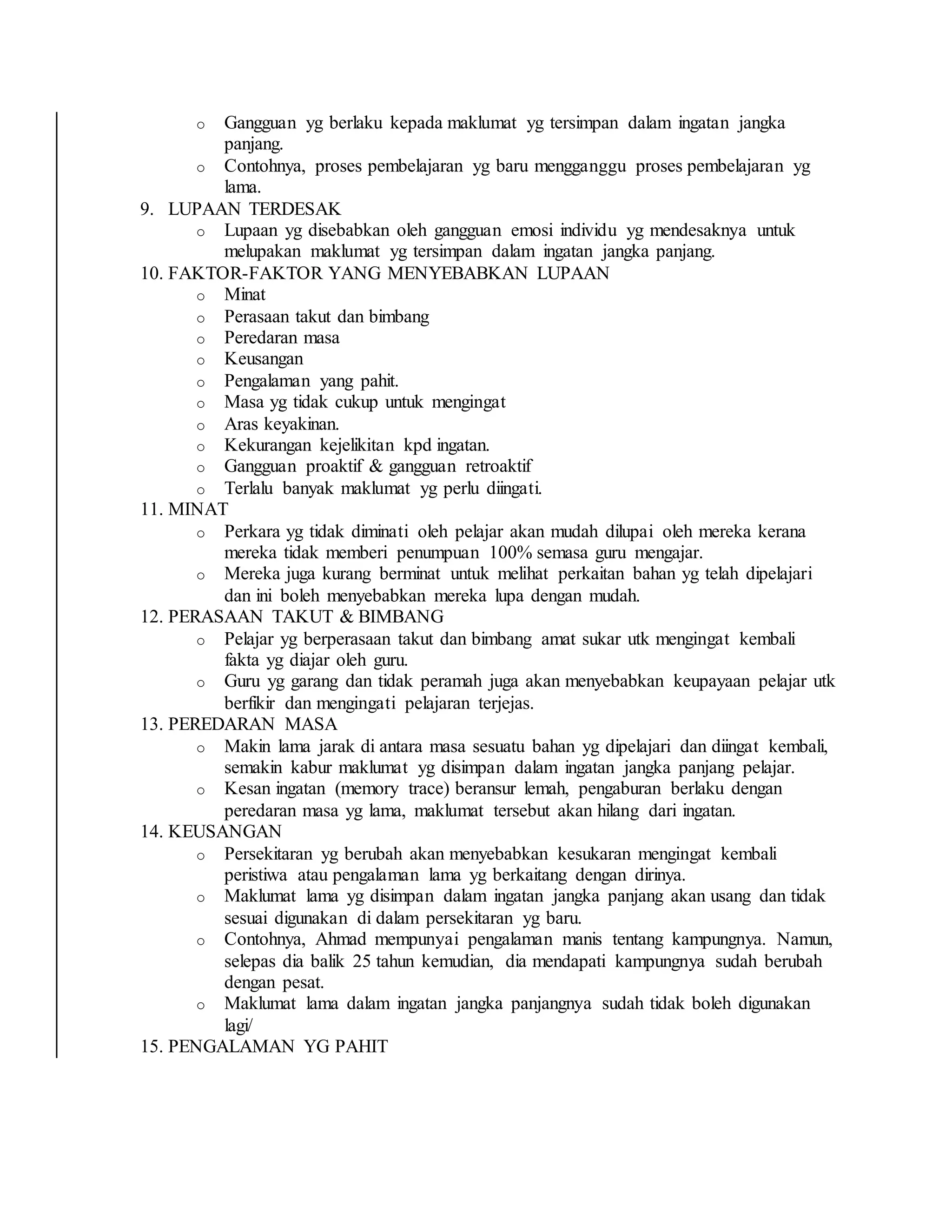 Ingatan dan lupaan | DOCX