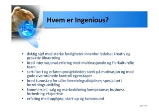 Ingenious - consultancy for improving your business | PDF