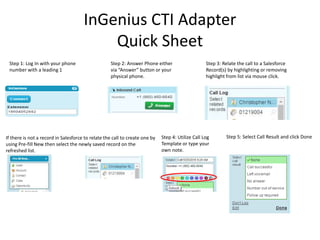 InGenius CTI Adapter Quick Sheet | PPTX