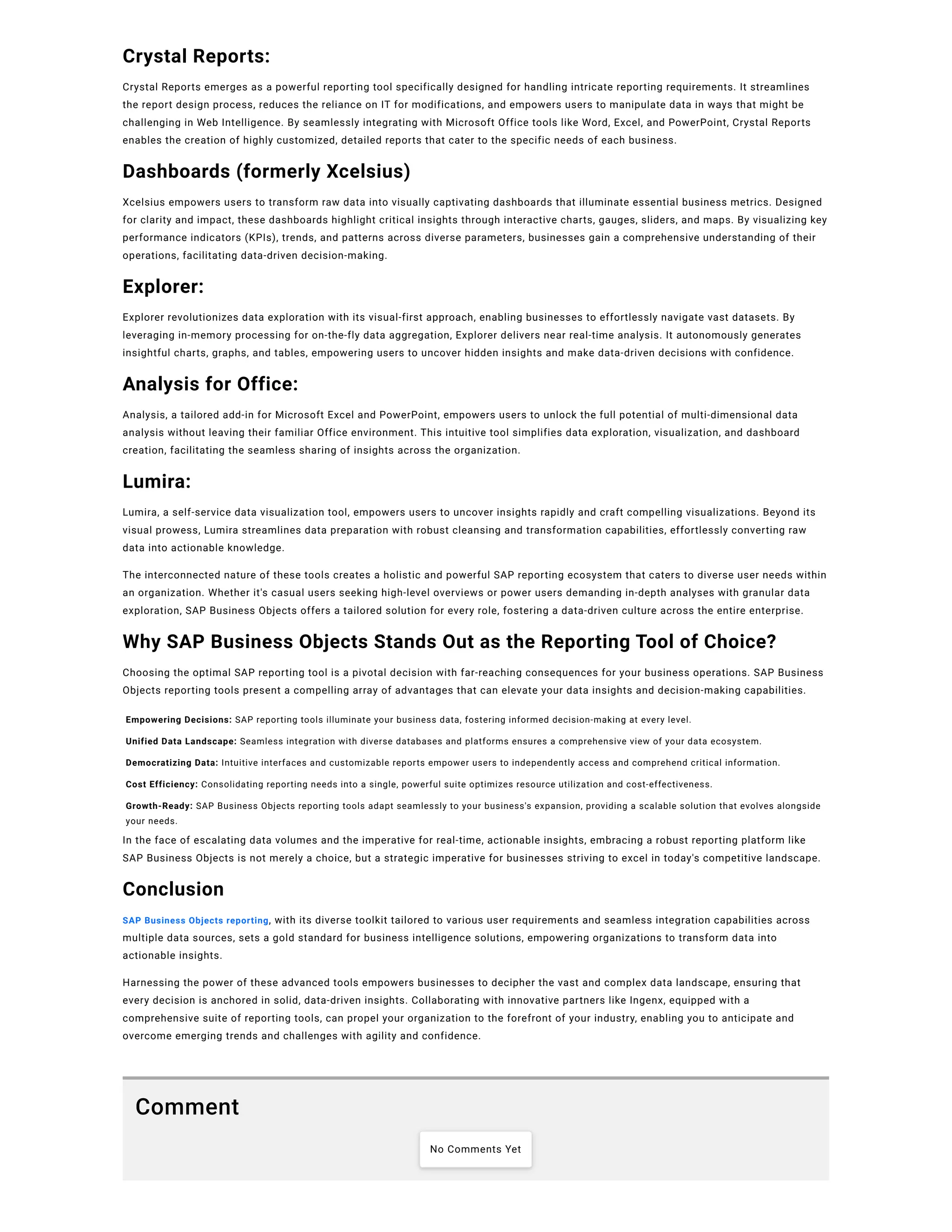 Elevating Business Intelligence with SAP Business Objects Reporting | PDF