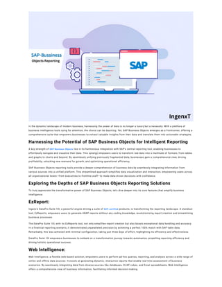 Elevating Business Intelligence with SAP Business Objects Reporting | PDF