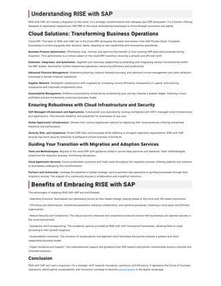 RISE with SAP & Empower Your Business in the Cloud | PDF