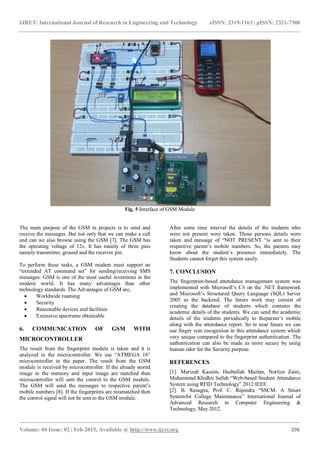 Ingerprint based student attendance system with sms alert to parents ...