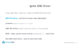 Ingesting streaming data for analysis in apache ignite (stream sets ...