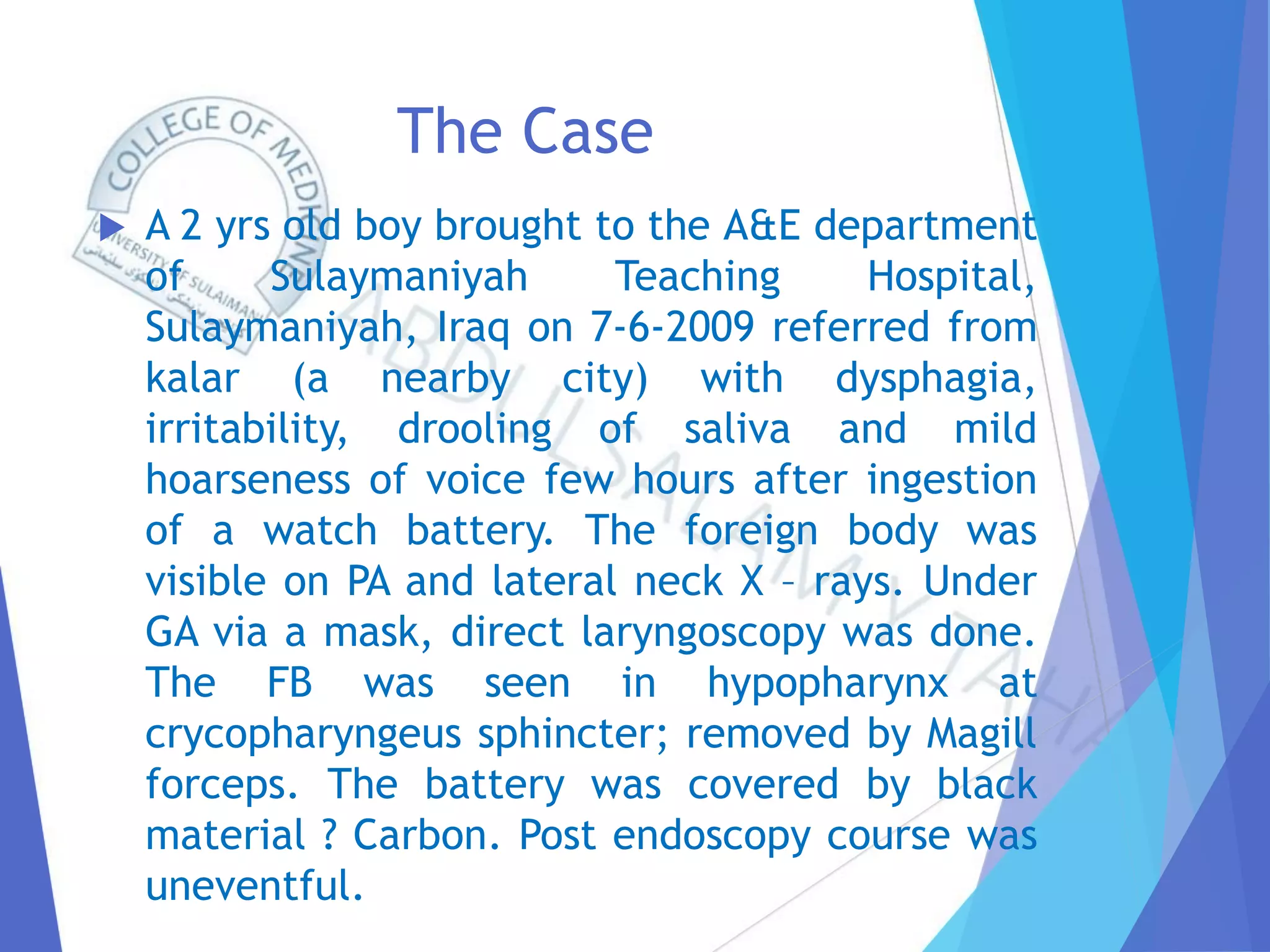 Ingestion of A Watch Battery.pdf | Ear, Nose and Throat Conditions ...