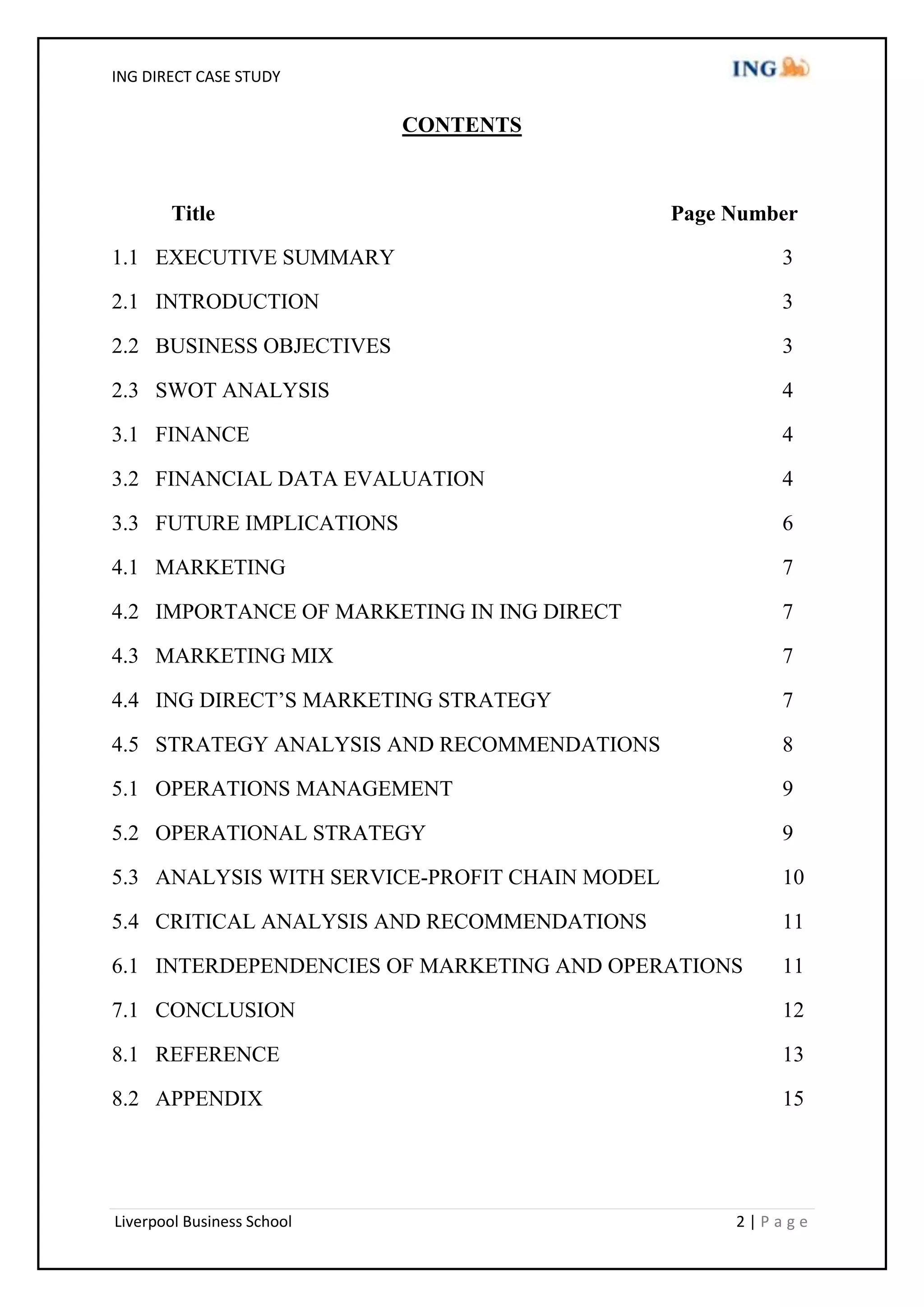 ING Direct Case Study | DOCX