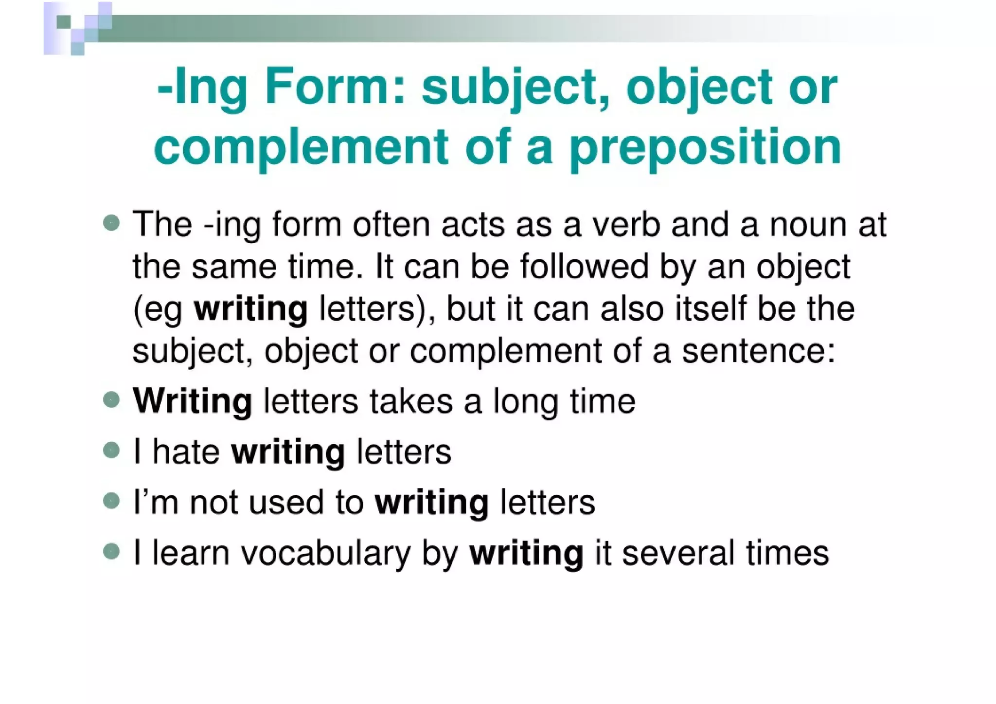 -Ing Form Or Infinitive | PDF
