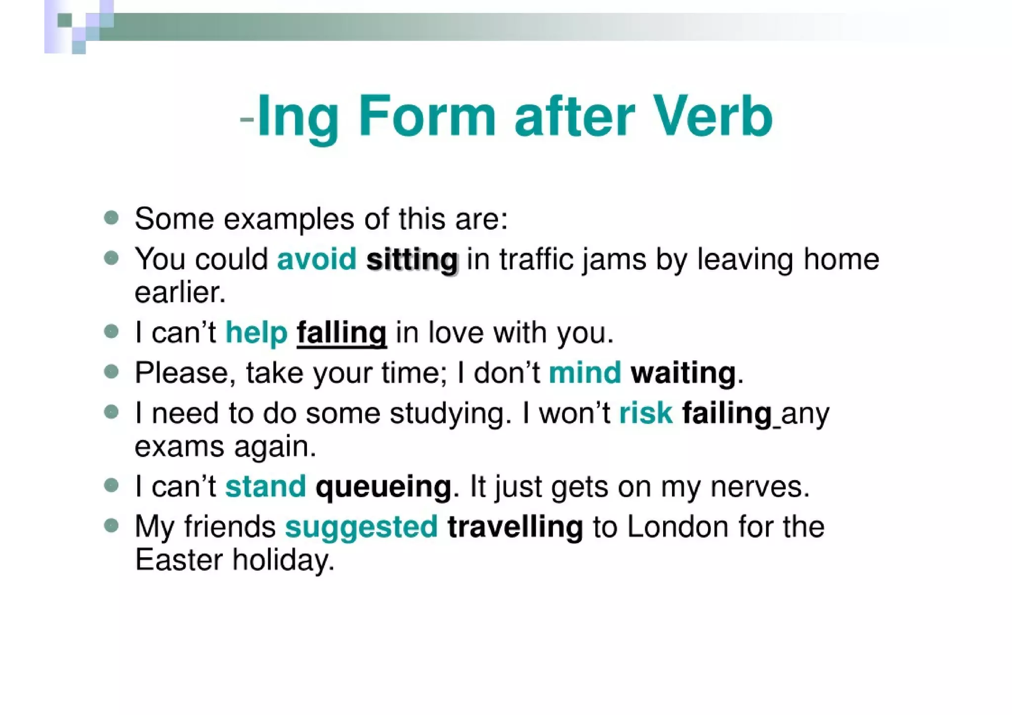 -Ing Form Or Infinitive | PDF
