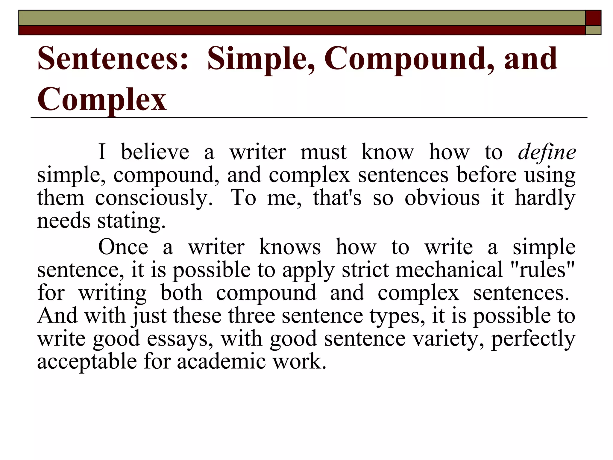 Simple, Compound, and Complex tenses | PPT