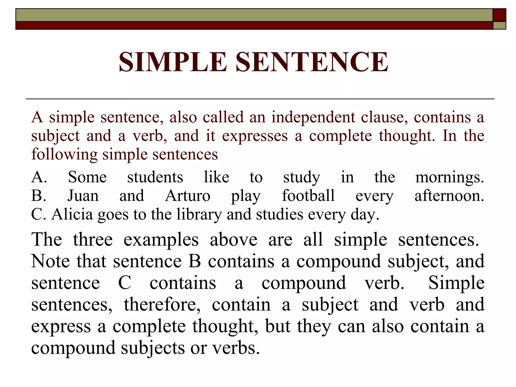 Simple, Compound, and Complex tenses | PPT