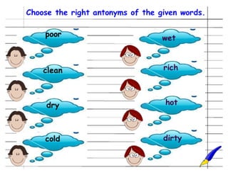 Vocabulary. A thesaurus. Synonyms/Antonyms | PDF