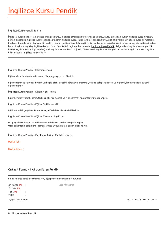 Ingilizce kursu-pendik | PDF