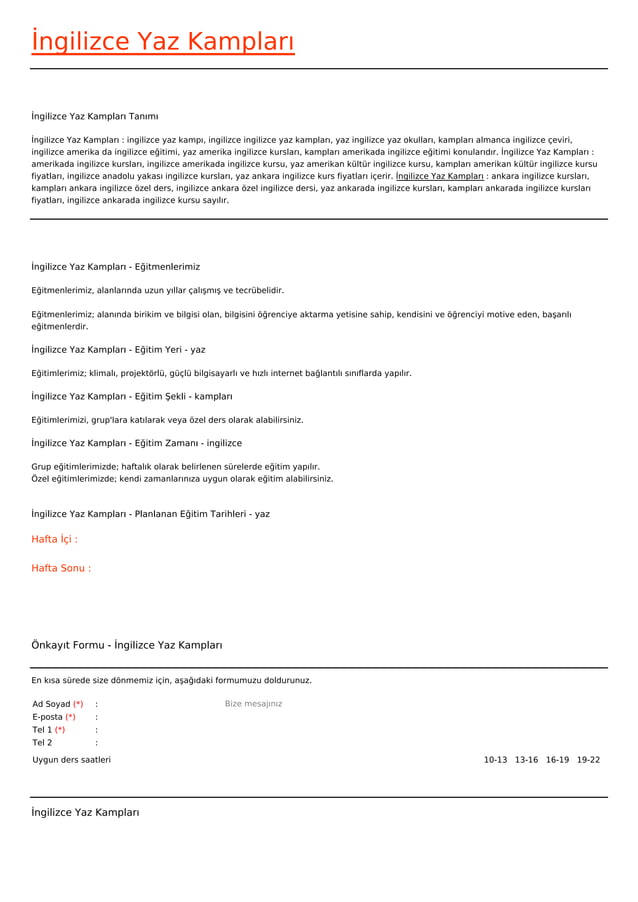 Ingilizce yaz-kamplari | PDF