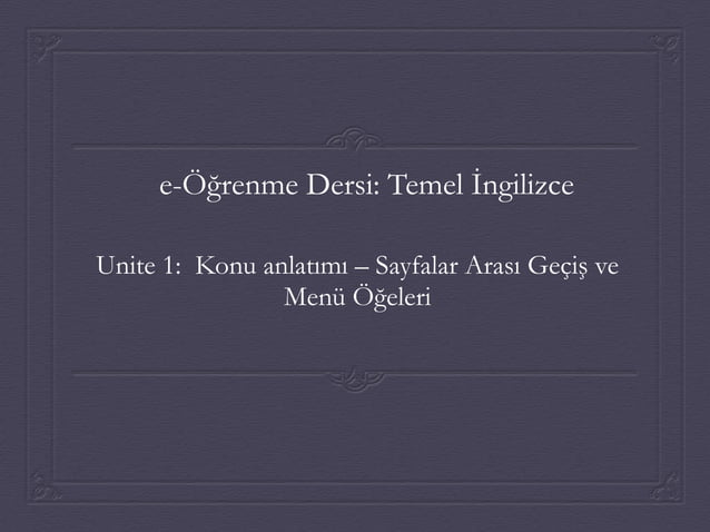 İngilizce unit1 ayse | PPTX