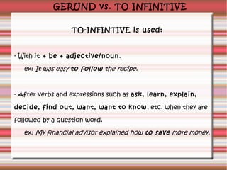Ing infinitive | ODP