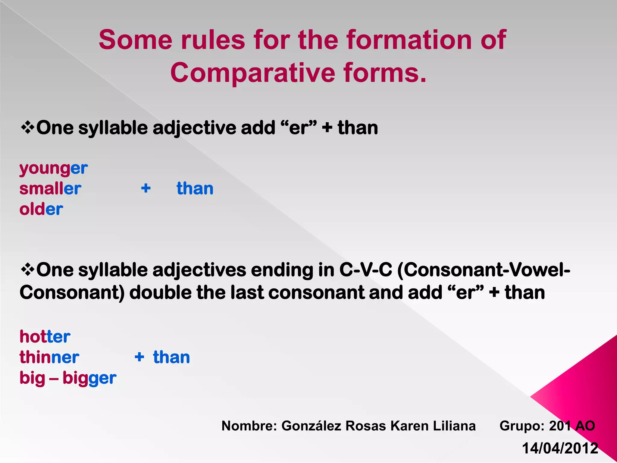 Comparative and Superlative Adjectives | PPT