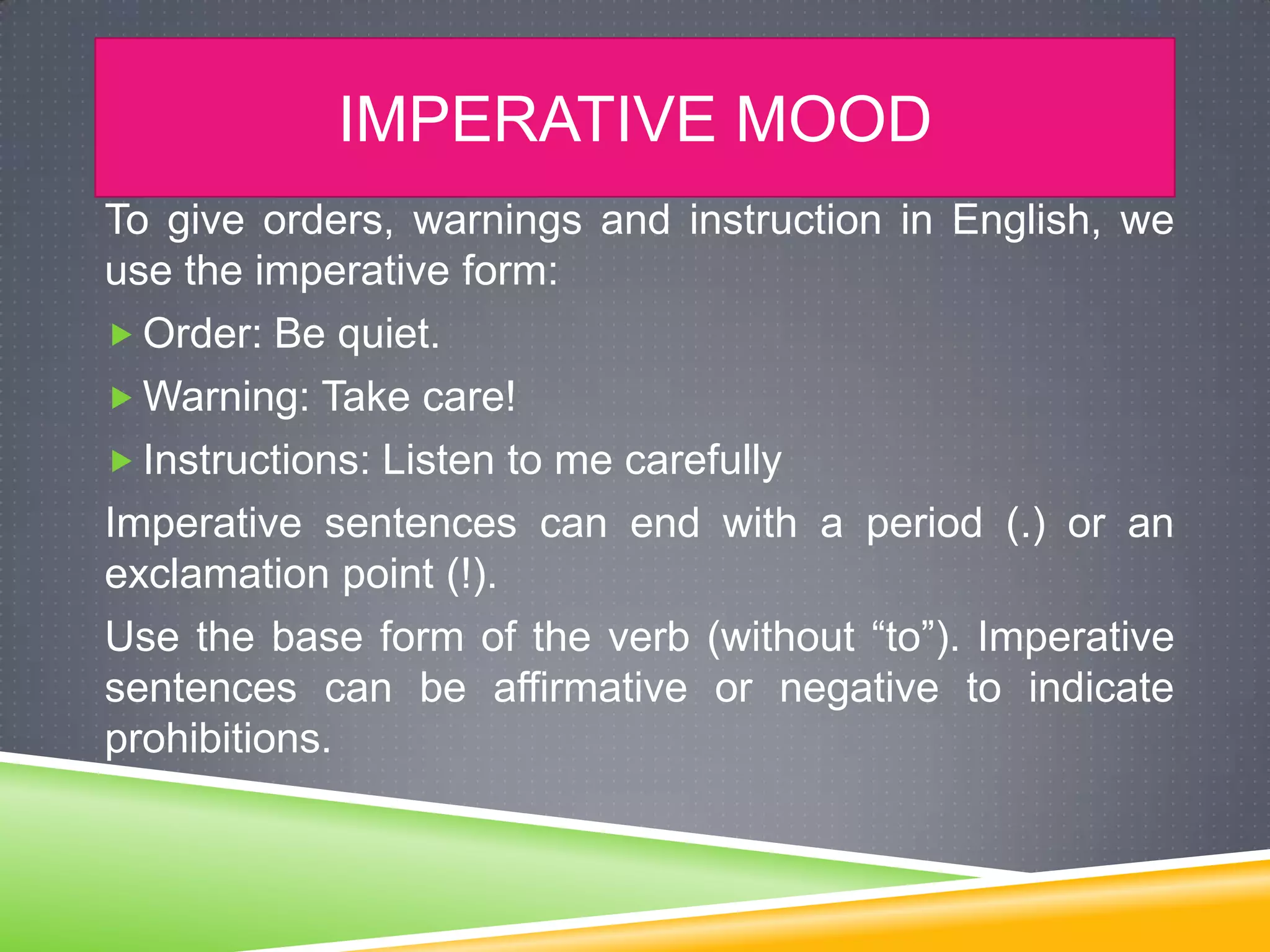 Imperative mood | PPTX