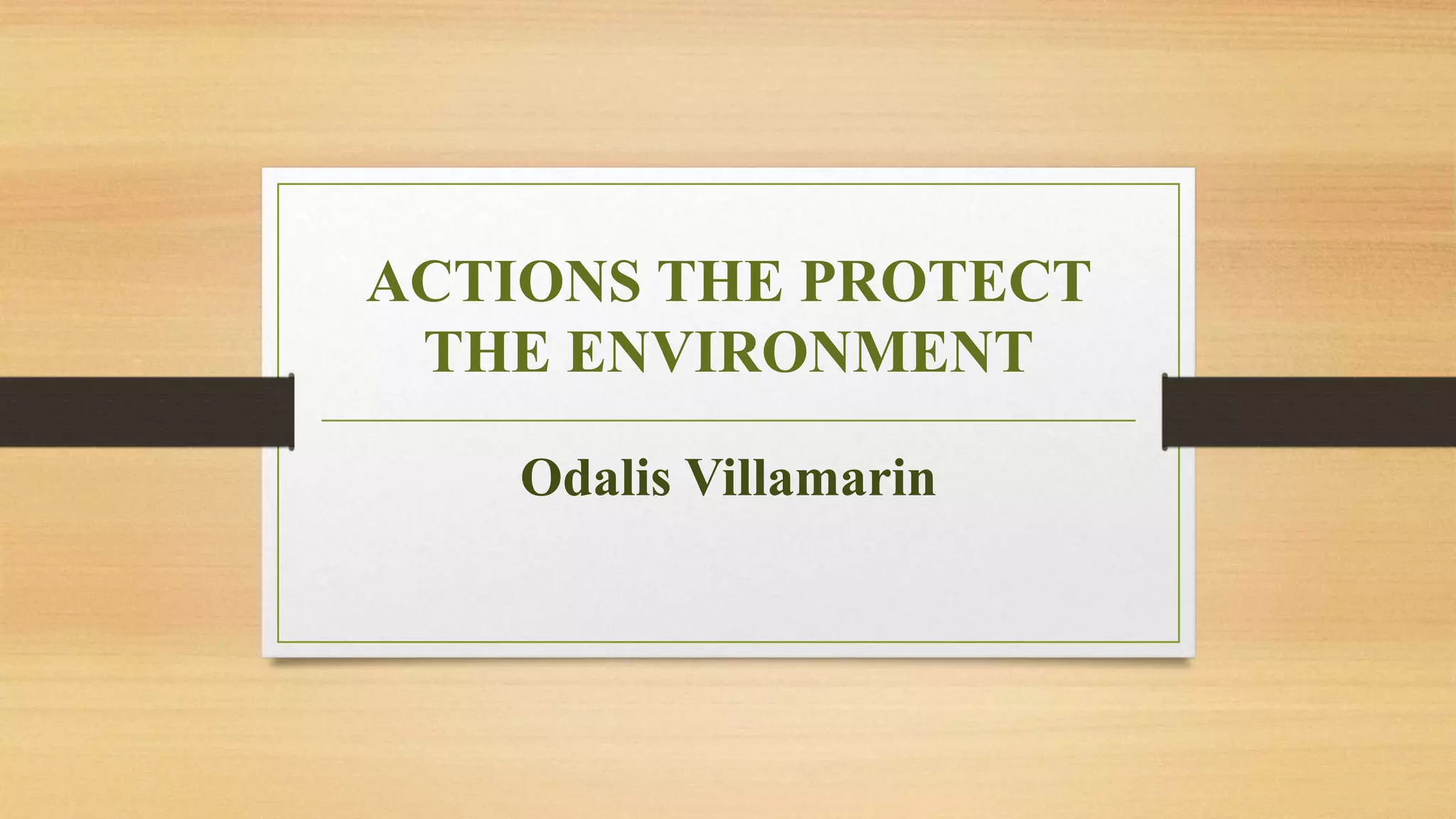 PROTECT THE ENVIRONMENT | PPT