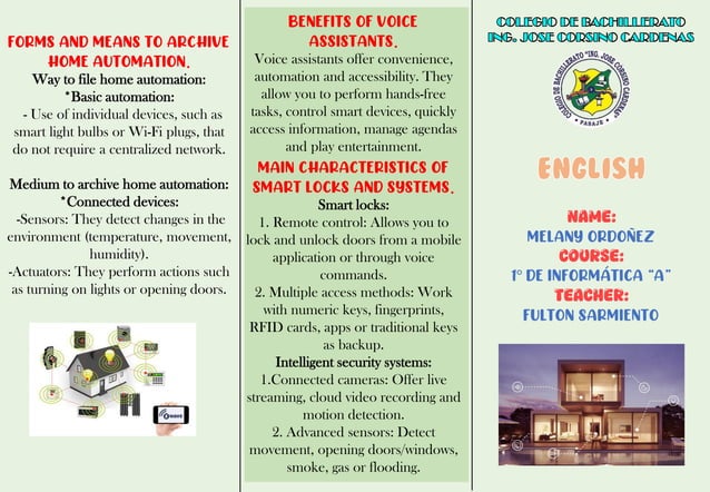 TRIPTICO DE INGLES PROYECTO INTERDISCIPLINAR | PPT