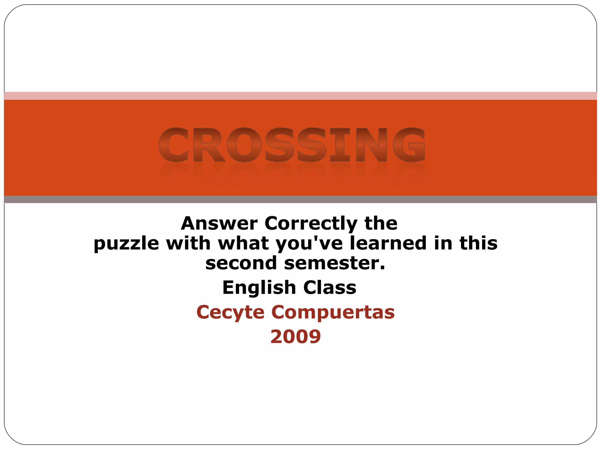 English Class - puzzle By Laura Esqueda 5 Ap | PPT | Education