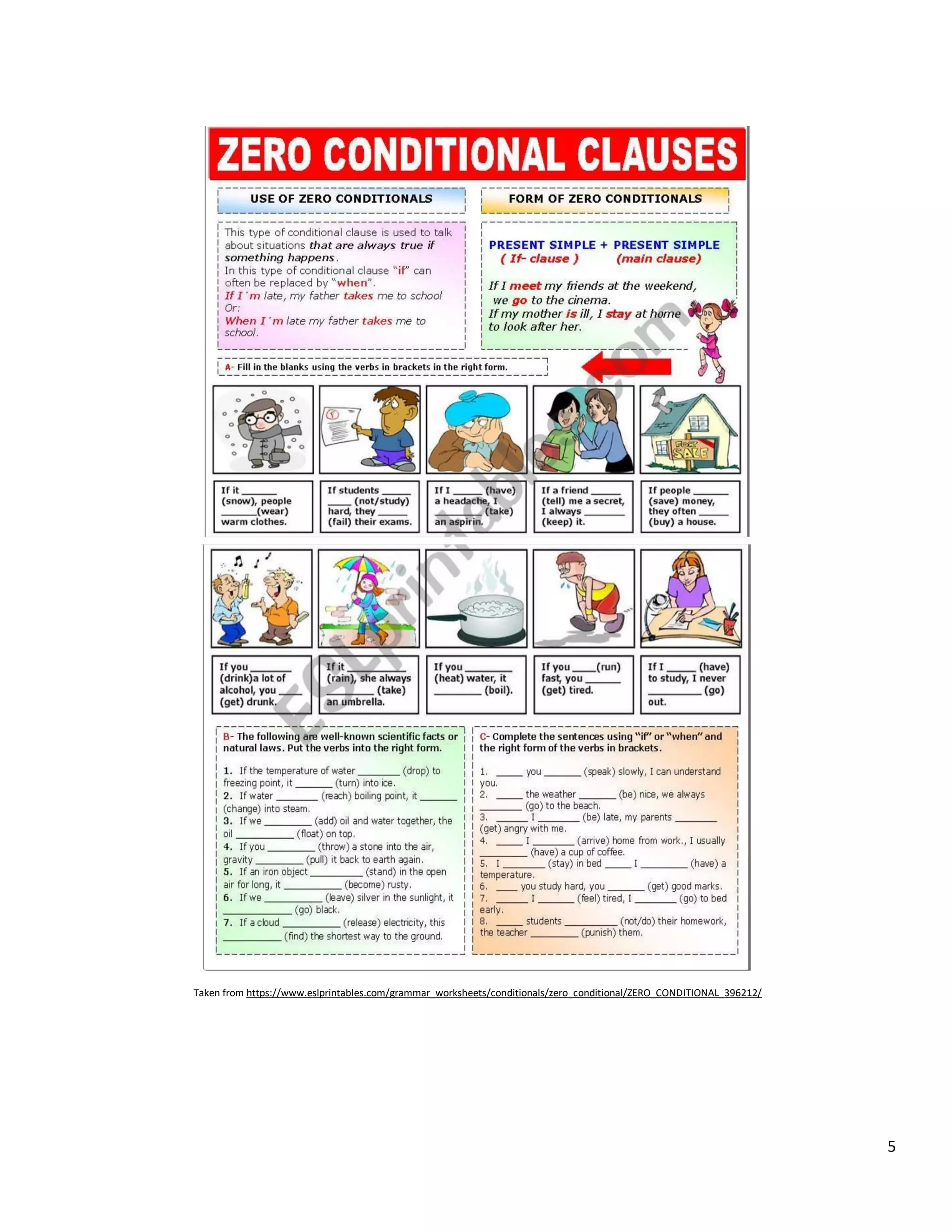ZERO AND FIRST CONDITIONALS | PDF