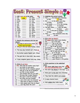 GUIDE SIMPLE PRESENT TENSE | DOCX