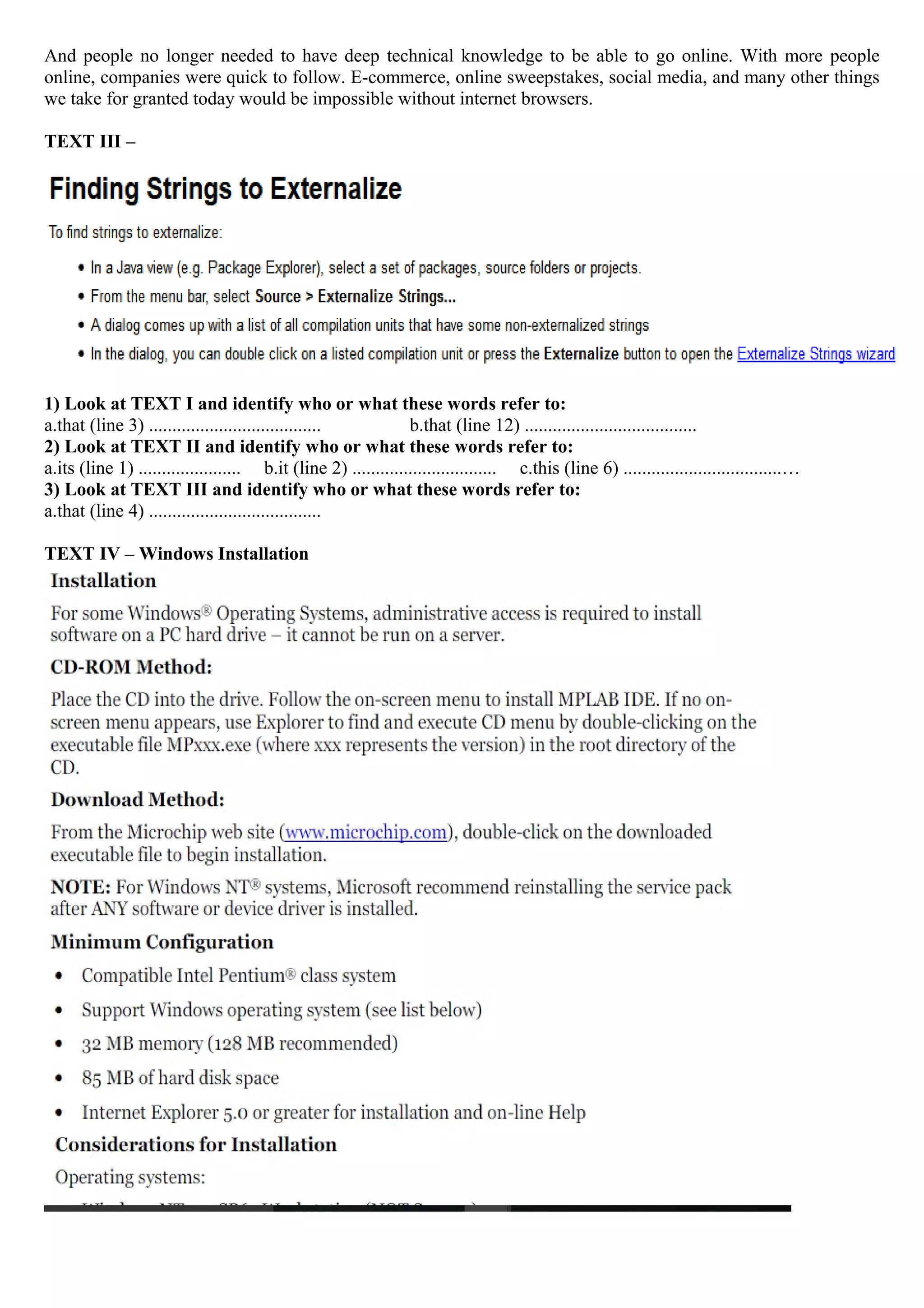 Activities Computing Reading Comprehension Pdf