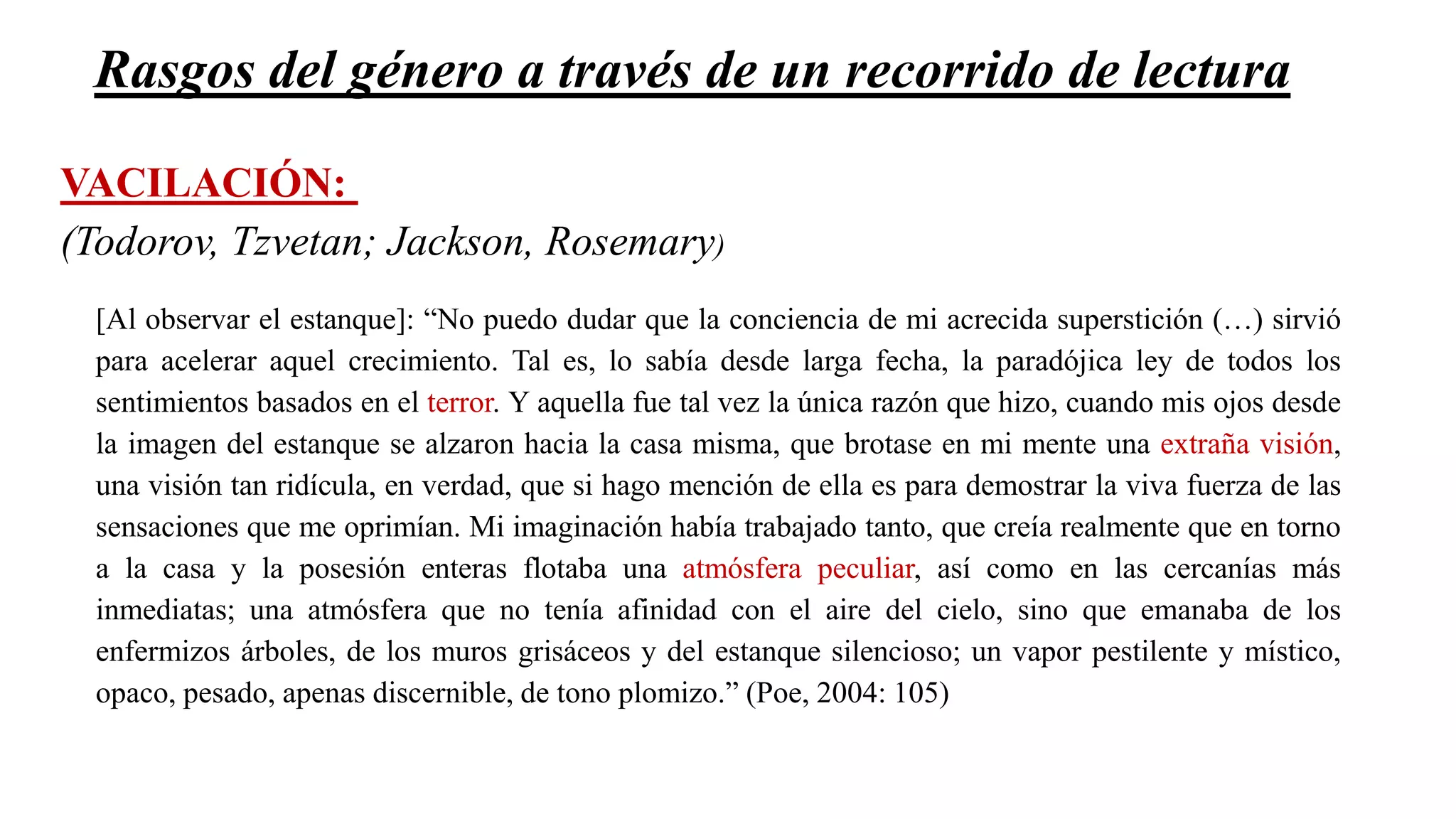 Edgar Allan Poe: los rasgos del género fantástico en La caída de la ...