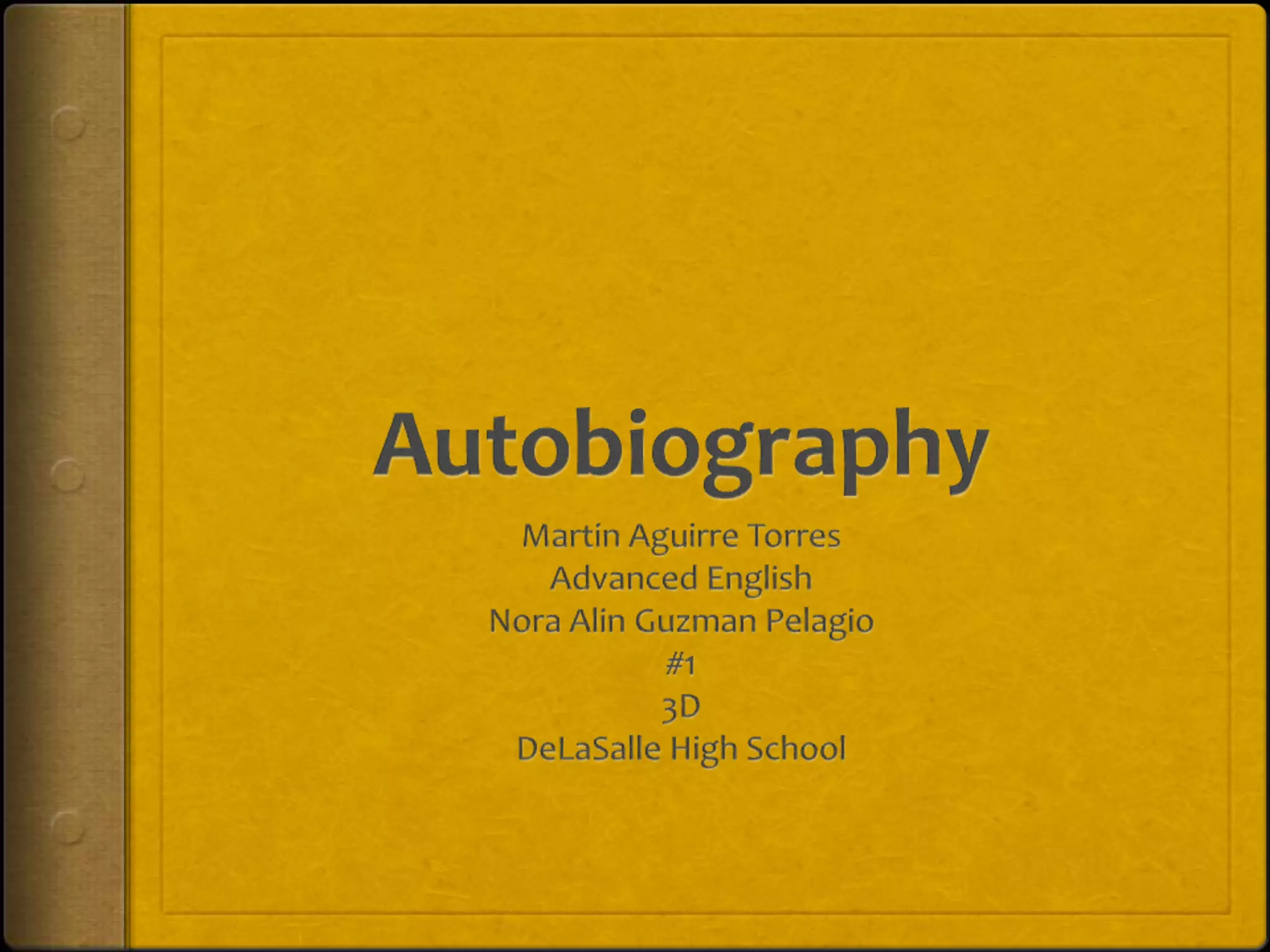 My Autobiography | PPT