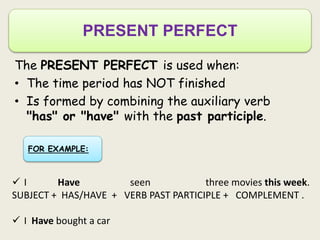Ingles simple past present perfect | PPTX