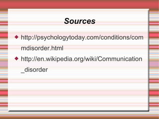 communication disorders | ODP