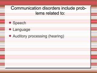 communication disorders | ODP