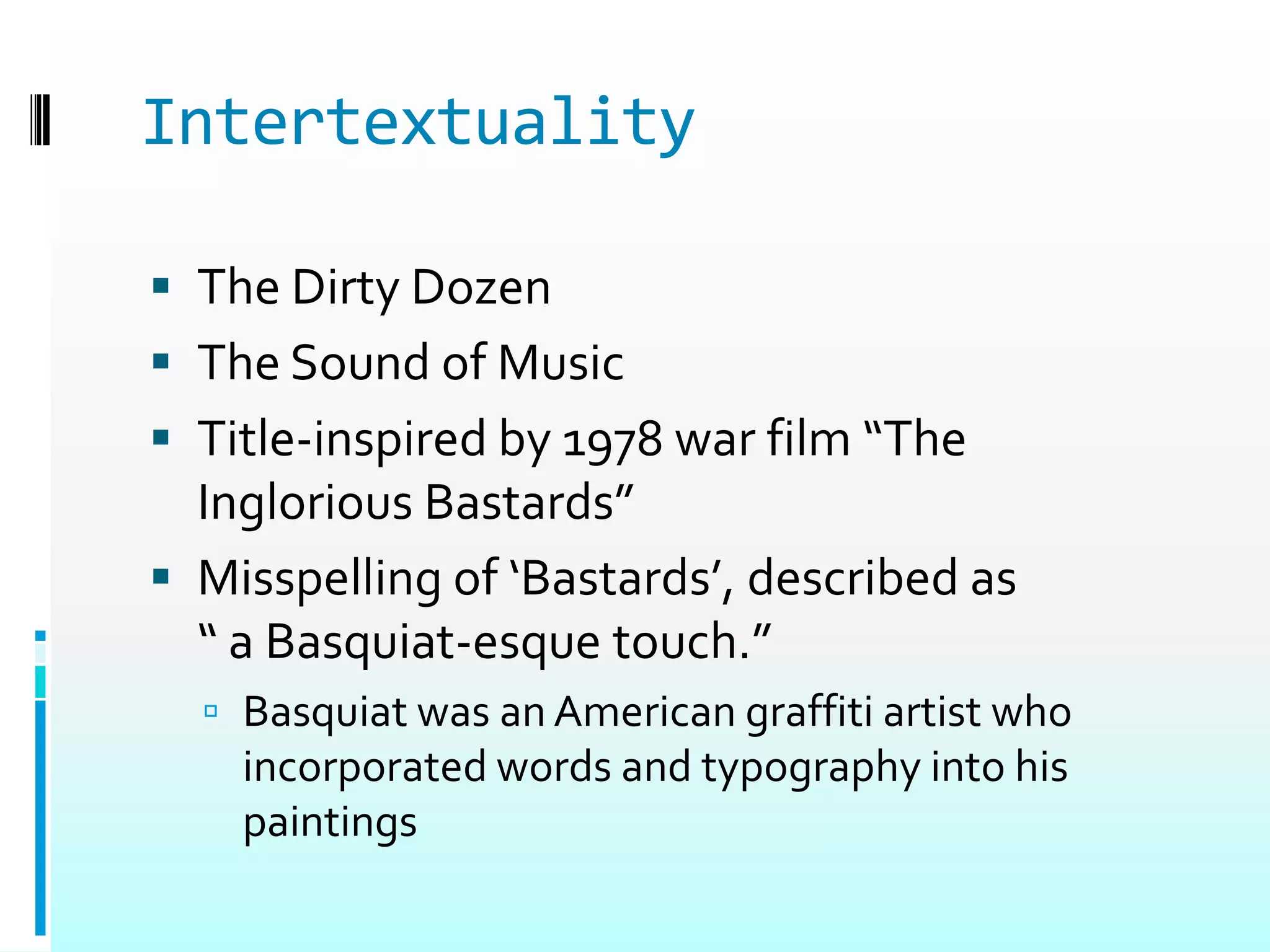 Inglourious Basterds Analysis | PPTX