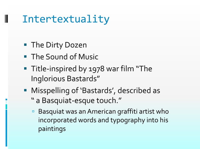 Inglourious Basterds Analysis | PPTX