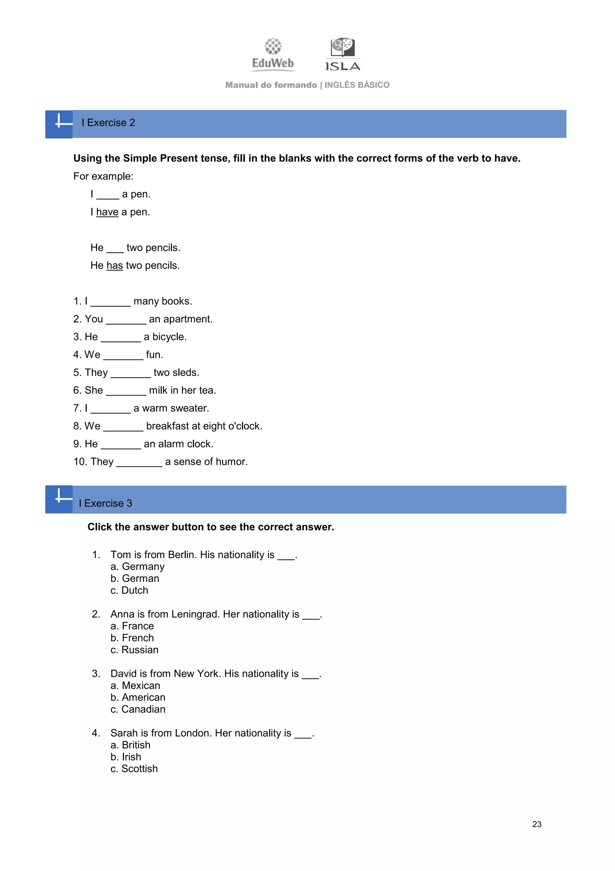 Inglês básico | PDF