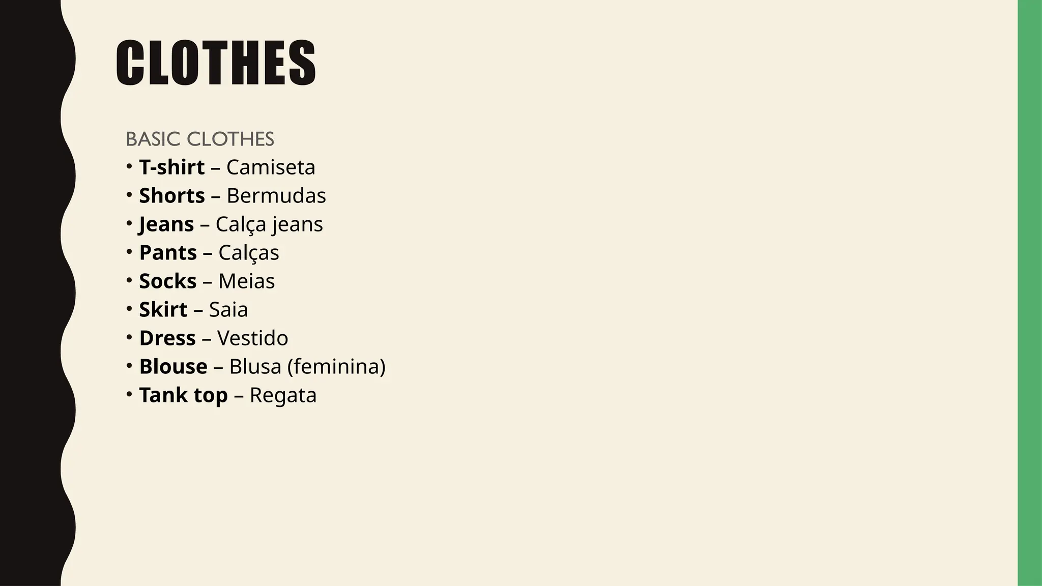 Inglês 1 - Present Continuous, Clothes and Colors | PPTX