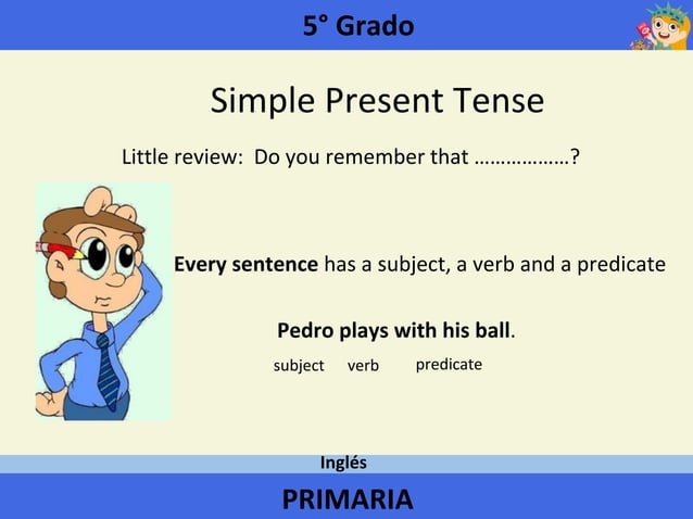 5to GRADO. INGLÉS. SIMPLE PRESENT TENSE. PART 1 | PDF