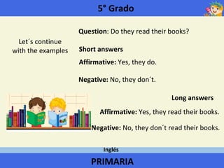 5TO GRADO. INGLÉS. SIMPLE PRESENT TENSE PART 2 | PDF