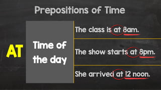 IN2SPEAK: Prepositions of Time | PDF