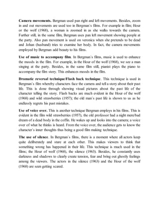 Ingmar bergman film style | DOCX | Video Production | Content Production