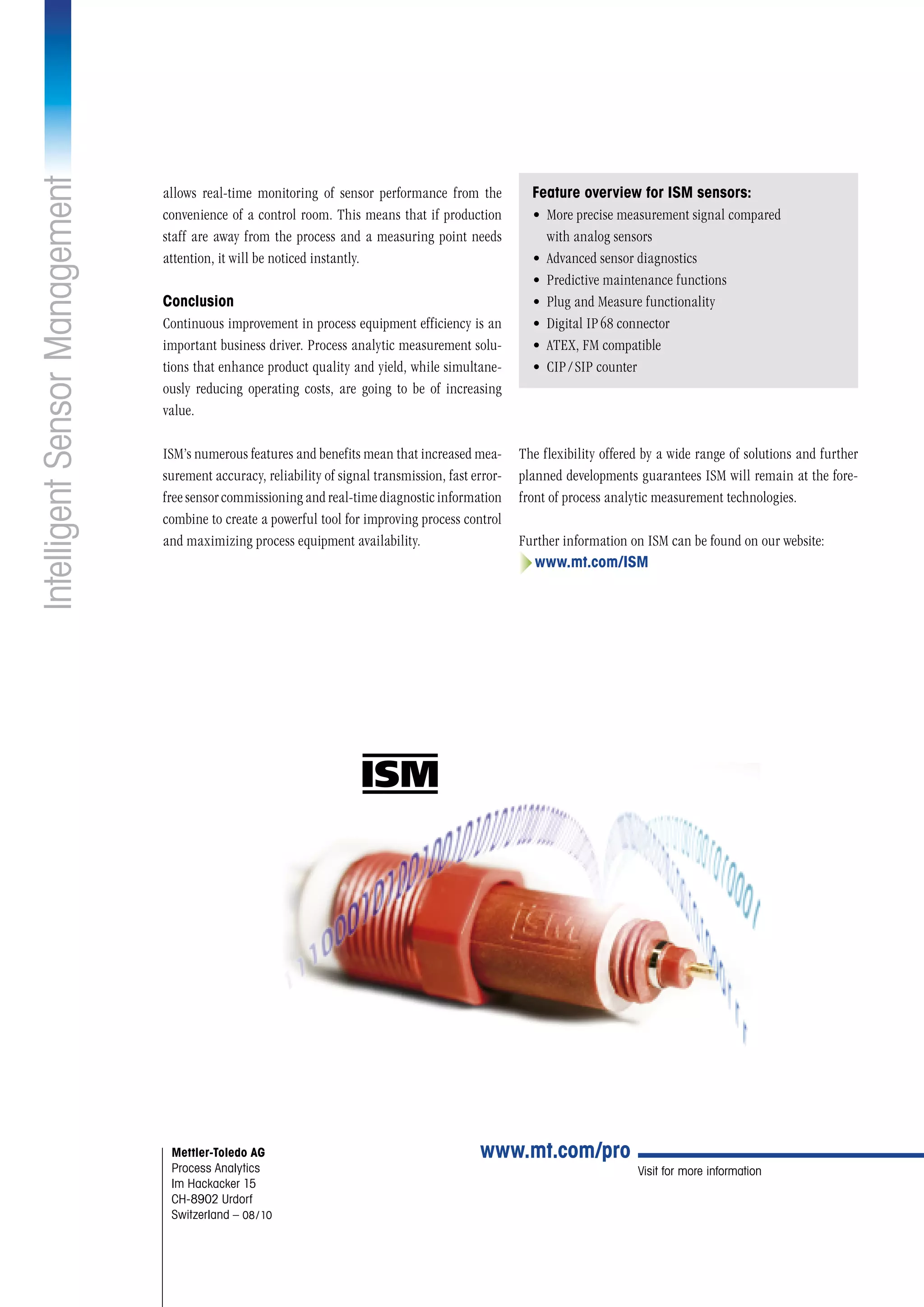 Intelligent Sensor Management From Ingold | PDF