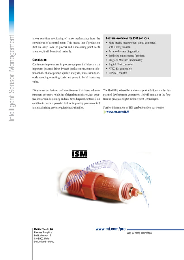 Intelligent Sensor Management From Ingold | PDF