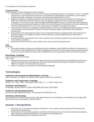 Ingo Schobert - Manager - IT Innovation and Quality | DOCX | Computer Software and Applications ...