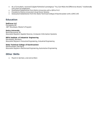 Ingo Schobert - Manager - IT Innovation and Quality | PDF