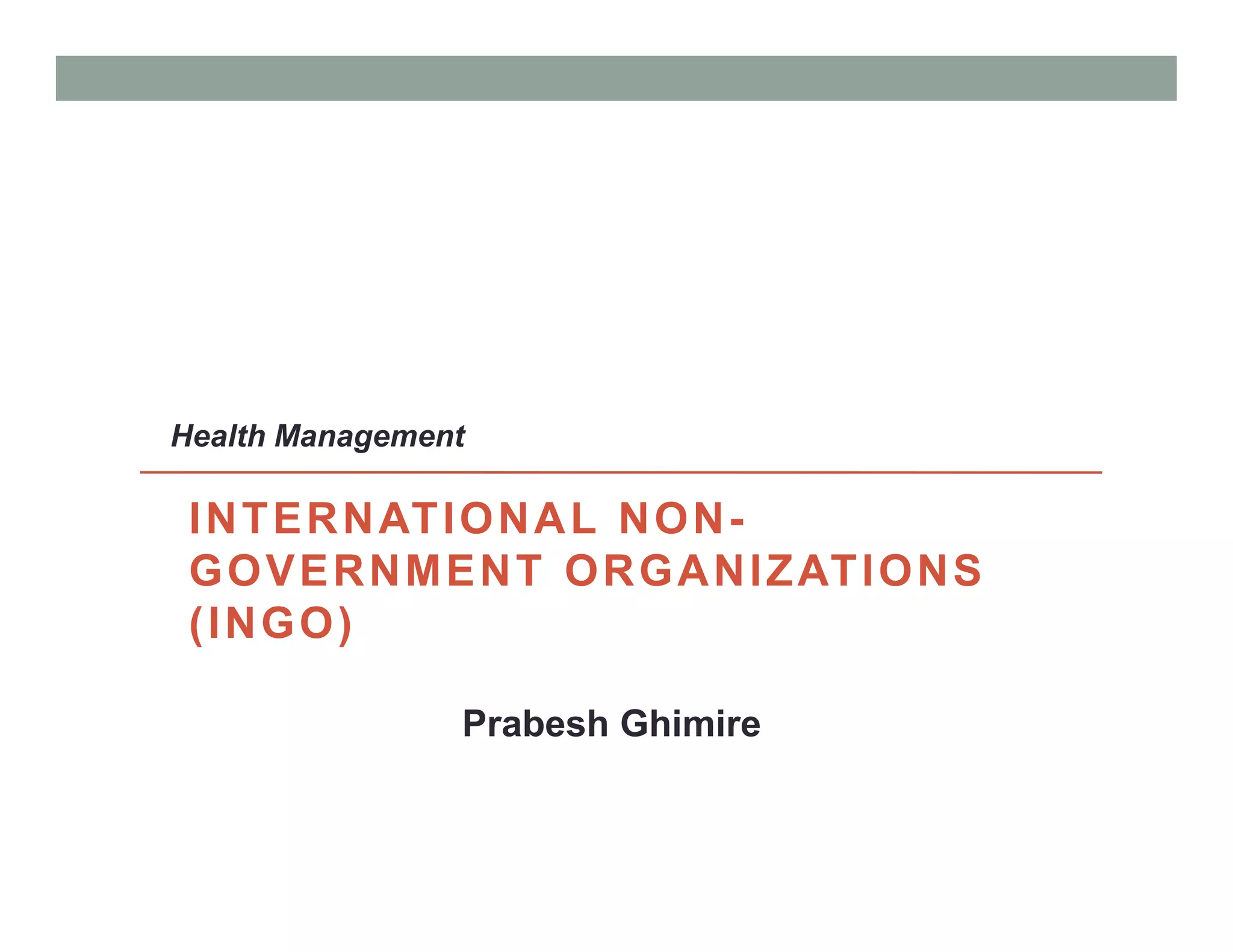 International Non Government Organizations (INGOs) in Nepal | PDF