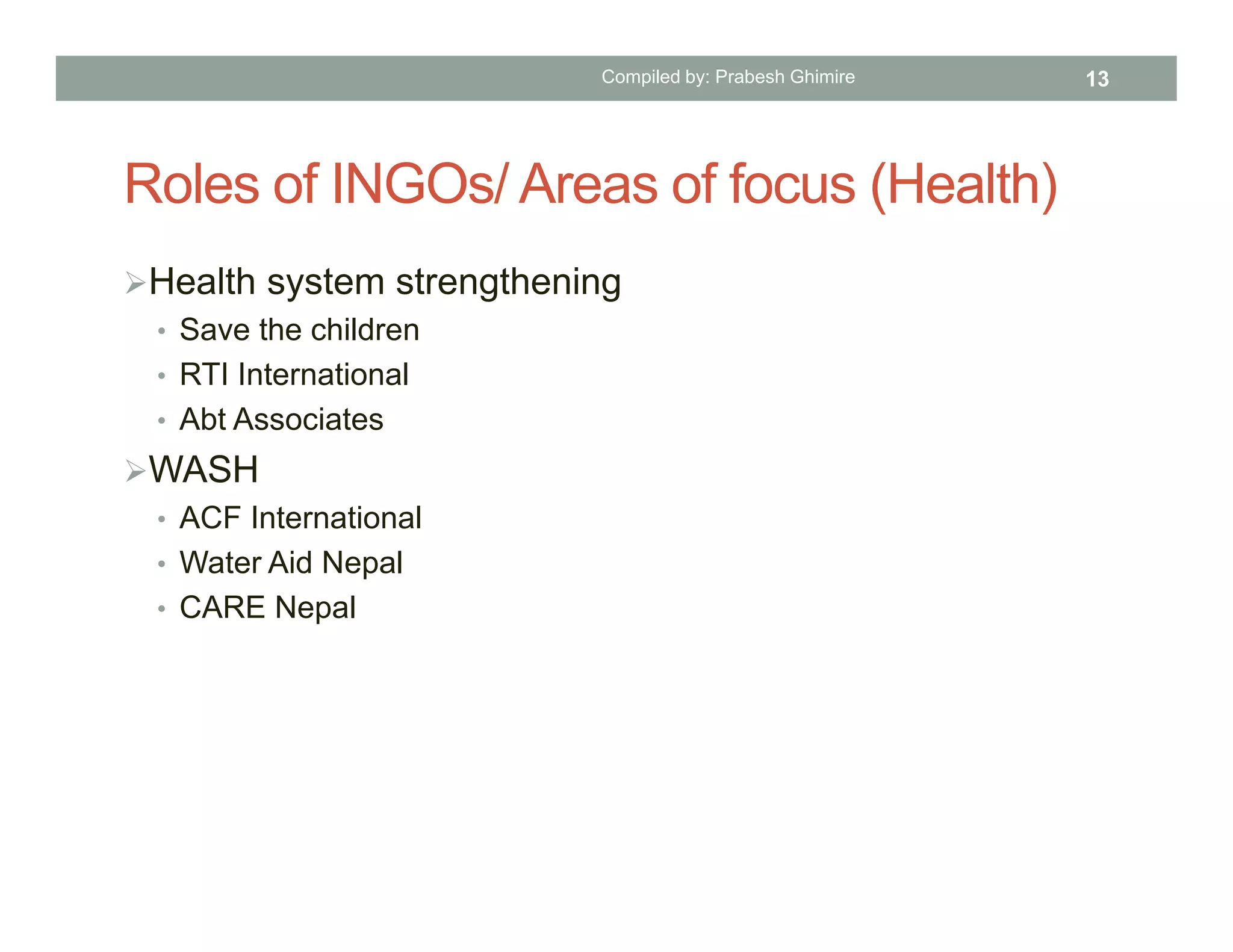 International Non Government Organizations (INGOs) in Nepal | PDF