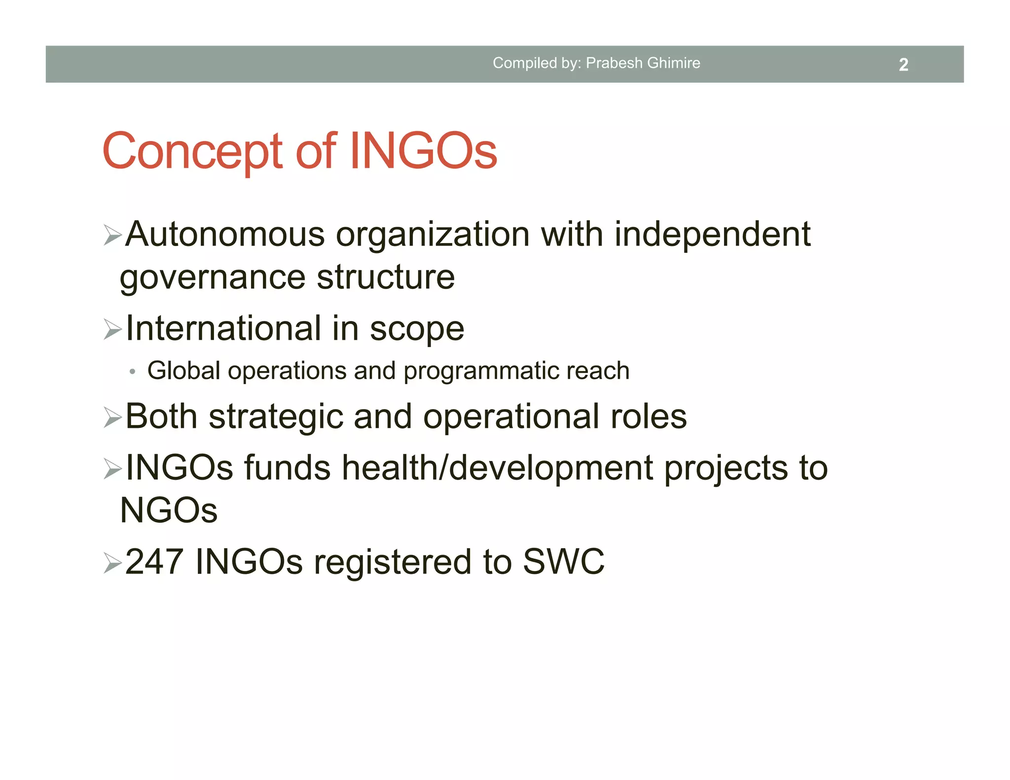 International Non Government Organizations (INGOs) in Nepal | PDF