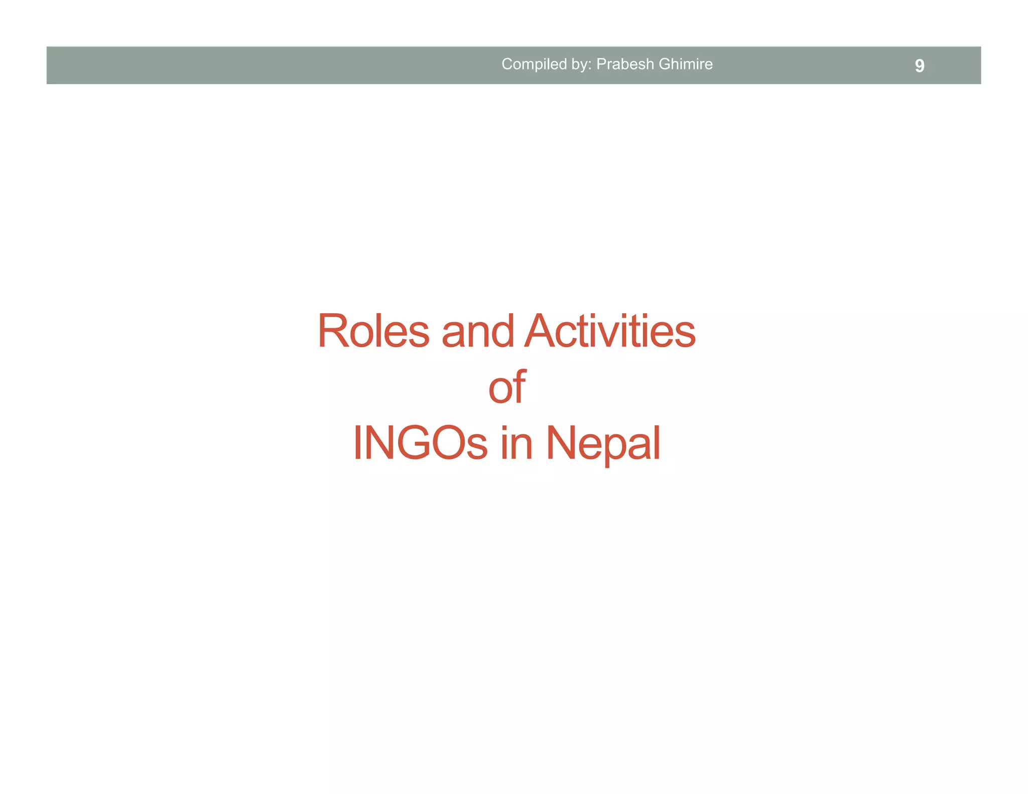 International Non Government Organizations (INGOs) in Nepal | PDF